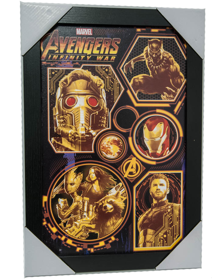 Download Poster Framed Avengers Infinity Wars Gold - Full Size PNG ...