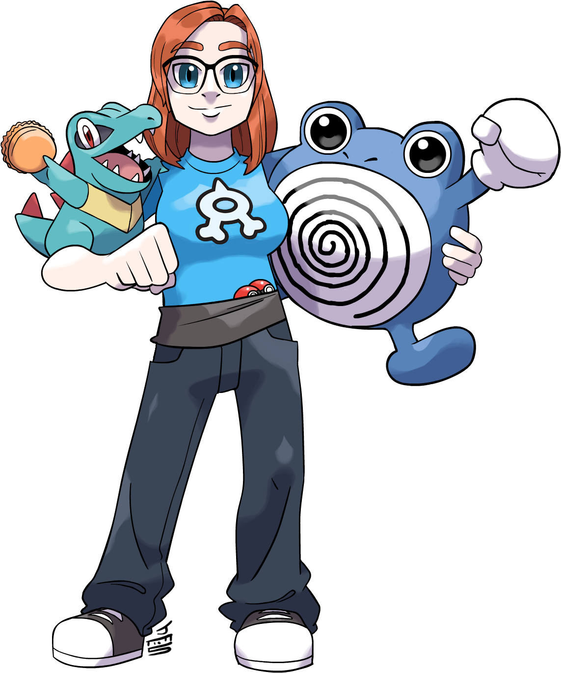 Download Arti Drew A Pokemon Trainer W/ Totodile And Polywhirl ...