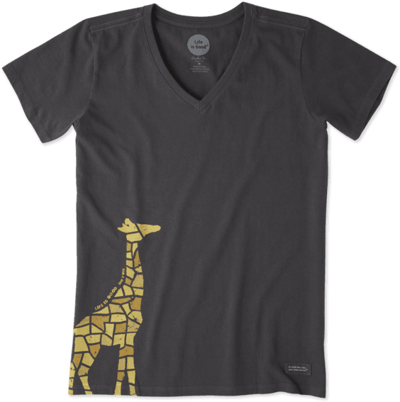 Download Women's Mosaic Giraffe Crusher Vee - Life Is Good - Full Size ...