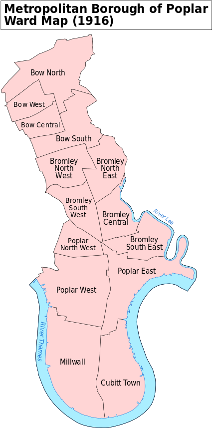 Download A Map Showing The Wards Of Poplar Metropolitan Borough ...
