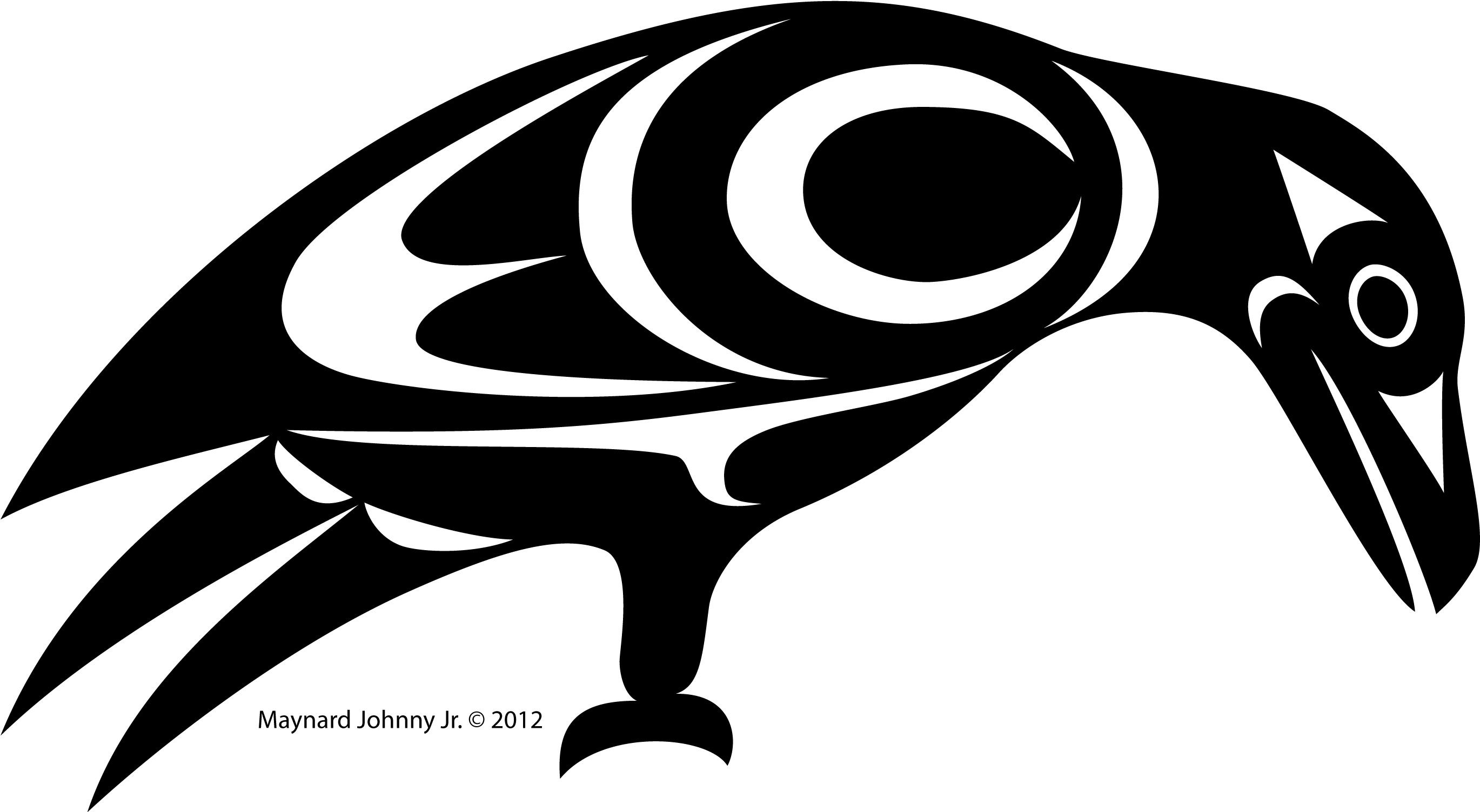 Download Crow-quleeqe - Coast Salish Raven Outline - Full Size PNG ...