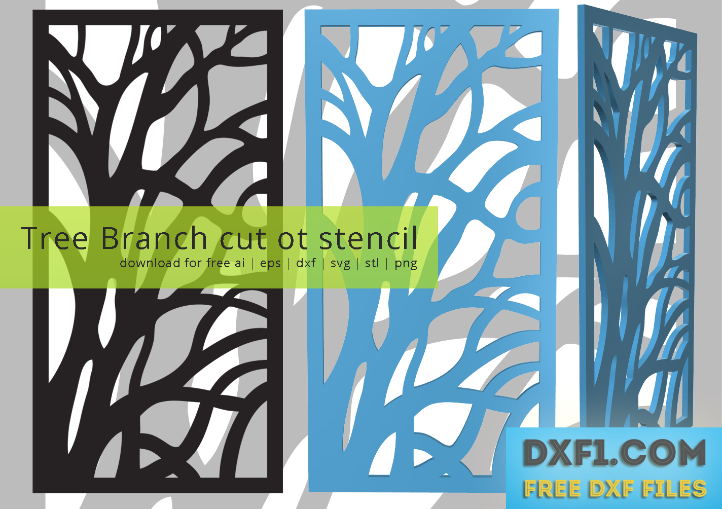Download Tree Branch Cut Ot Stencil - Autocad Dxf - Full Size PNG Image ...