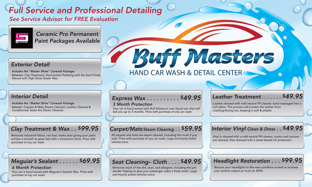 Download Buff Masters Detailing Prices - Price - Full Size PNG Image ...