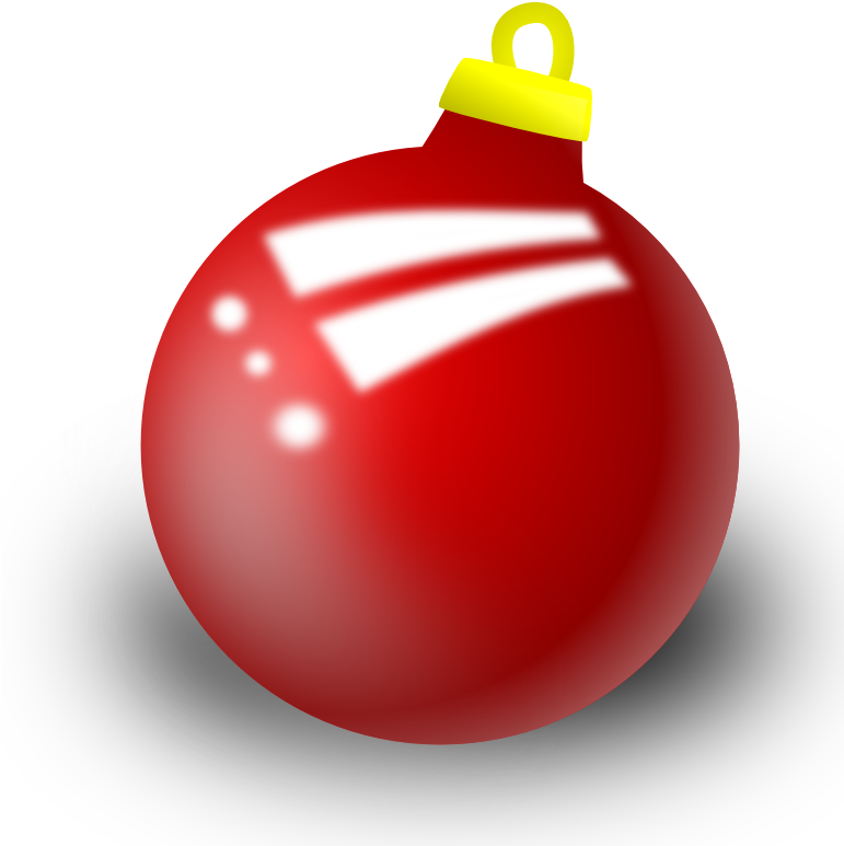 Download Clipart - Xmas Ornament - Red Bauble Clip Art - Full Size PNG ...
