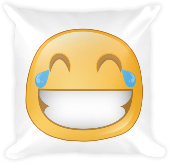 Download Expressive Laughing Square Stuffed Pillow - Face With Tears Of ...