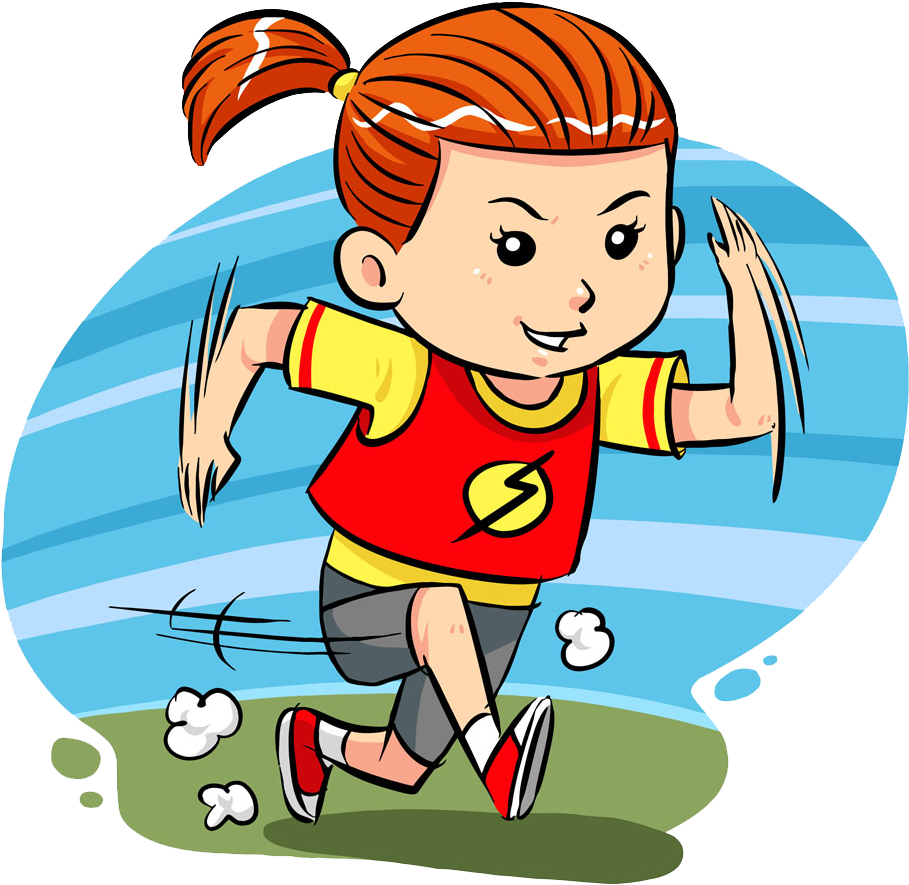 Download Cartoon Clip Art Girl Transprent Png Free - Running Cartoon ...