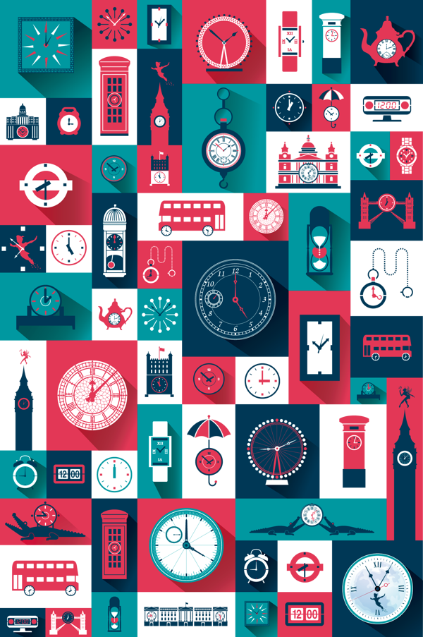 Download London Time - Flat Design - Full Size PNG Image - PNGkit