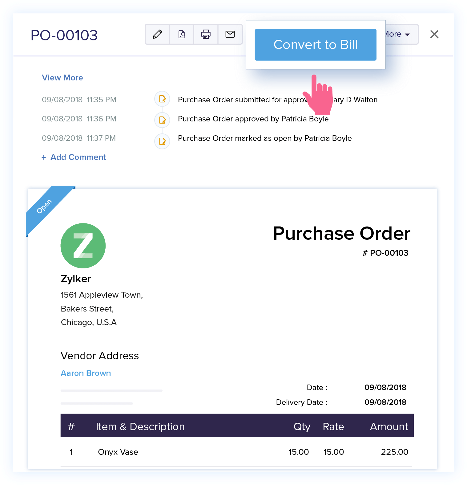 Download Convert Purchase Orders Into Bills - Invoice - Full Size PNG ...