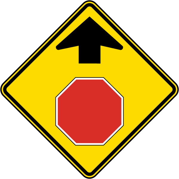 Download Winding Road Sign Png - Stop Sign Ahead Sign - Full Size PNG ...