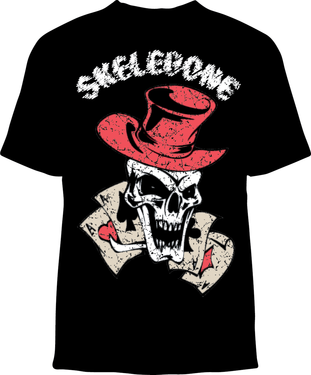 Download Skelebone Short Sleeve T-shirt, 4 Aces Skull - Roupa De Marca ...