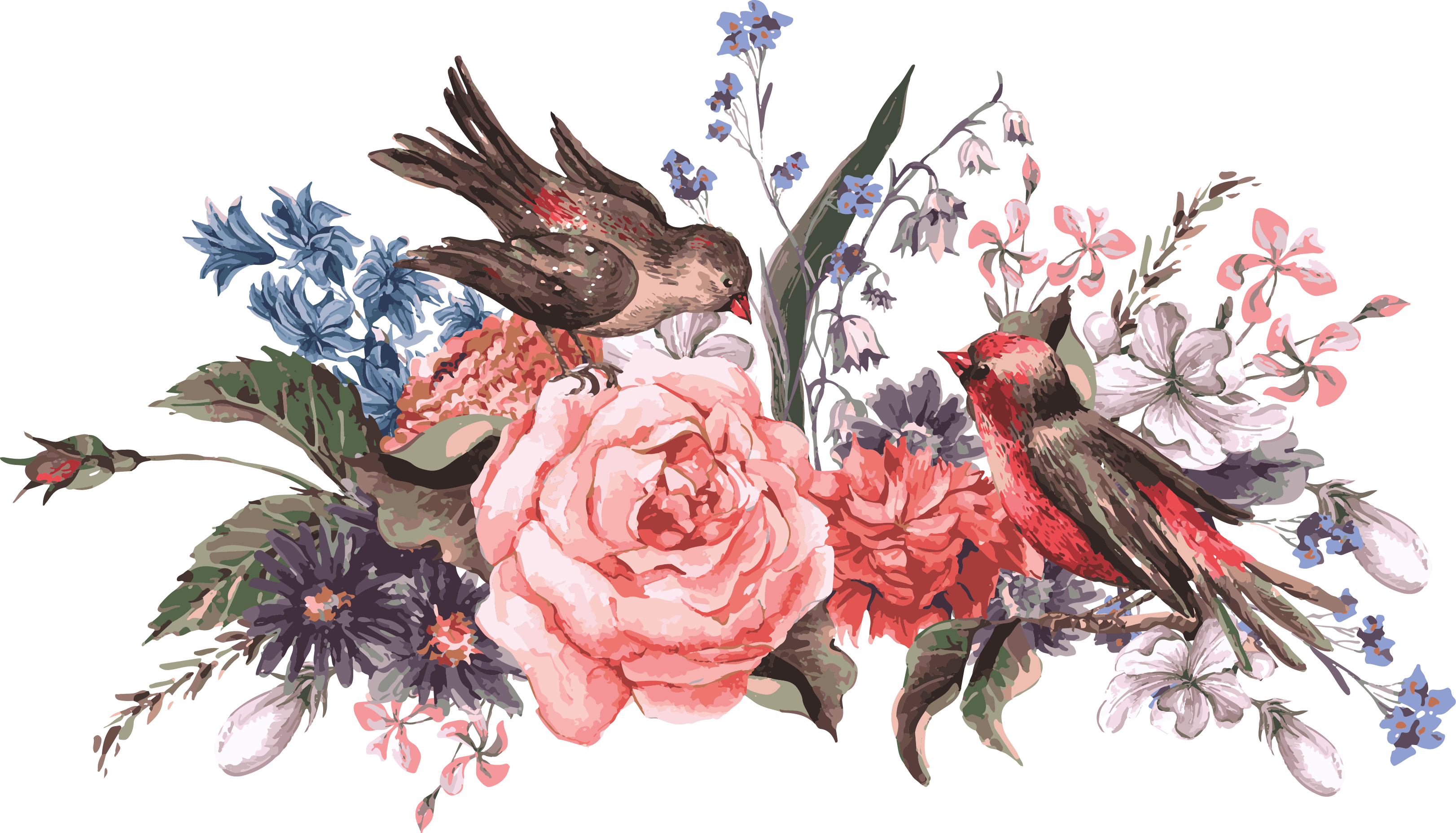 Download My Design / Flowers & Birds - Flower Png Vector Free - Full ...