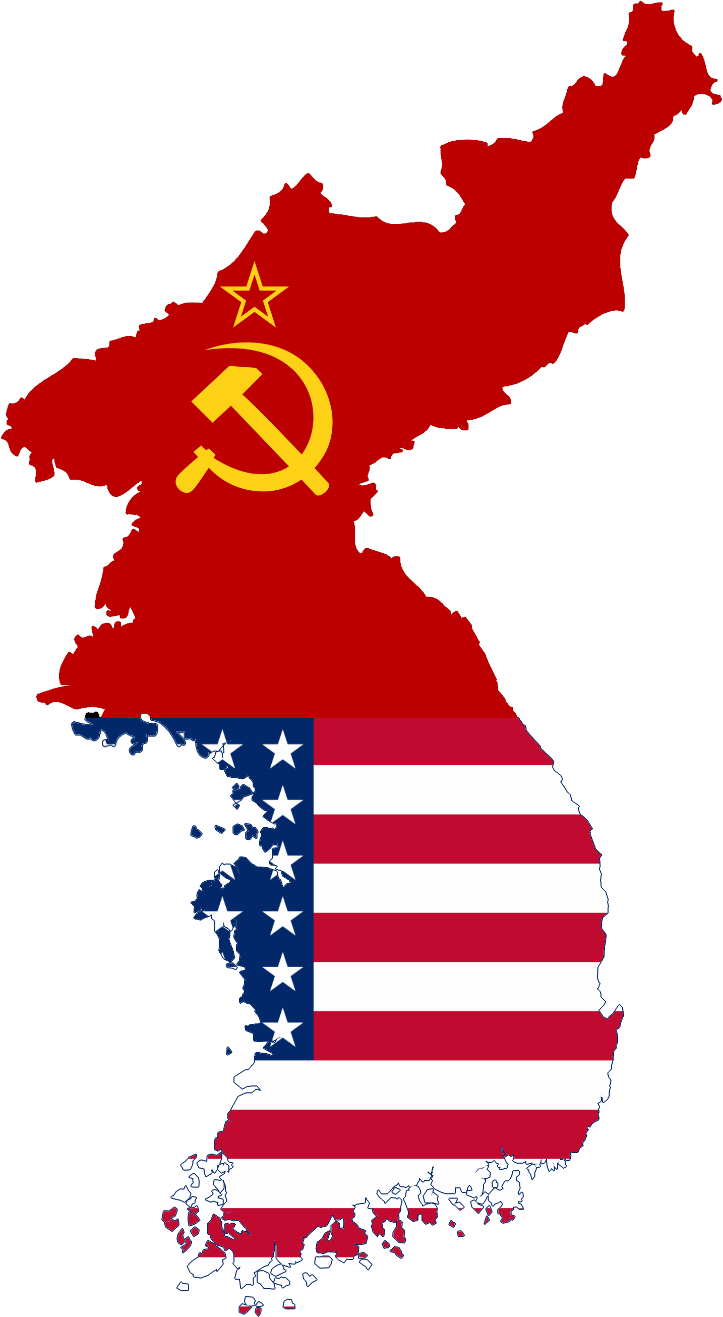 Download Flag Map Of Divided Korea - Map Of Korea 1945 - Full Size PNG ...