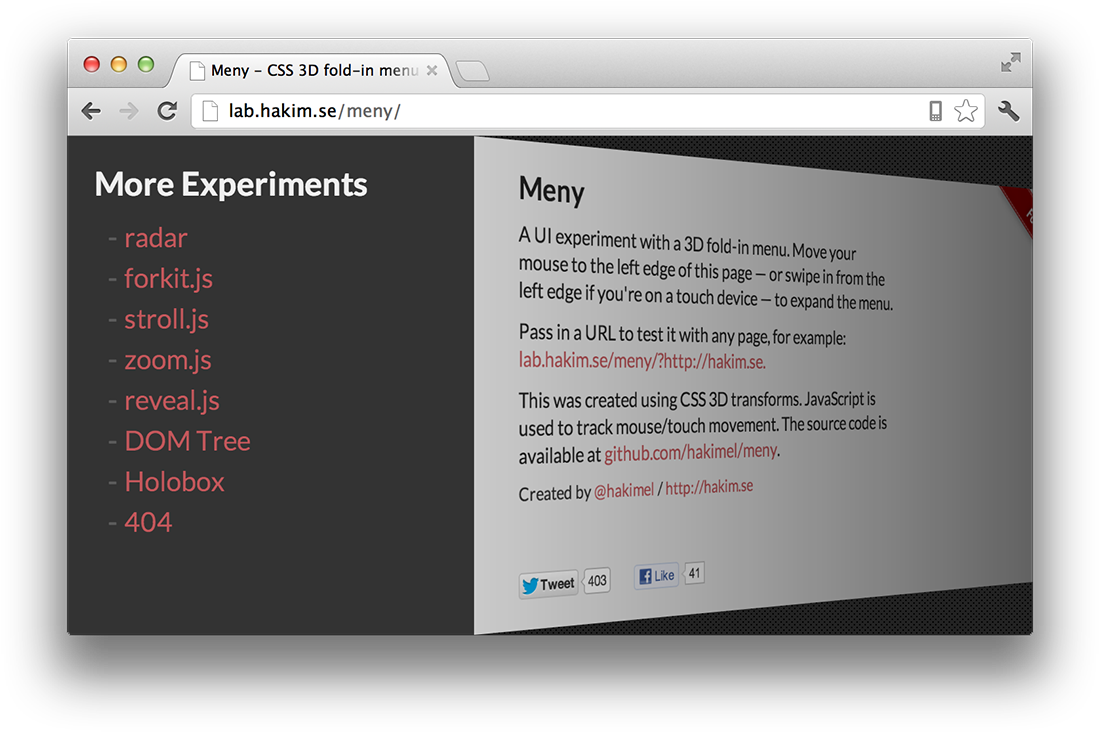 Download A Ui Experiment With A 3d Fold-in Menu - Css 3d Menu - Full ...