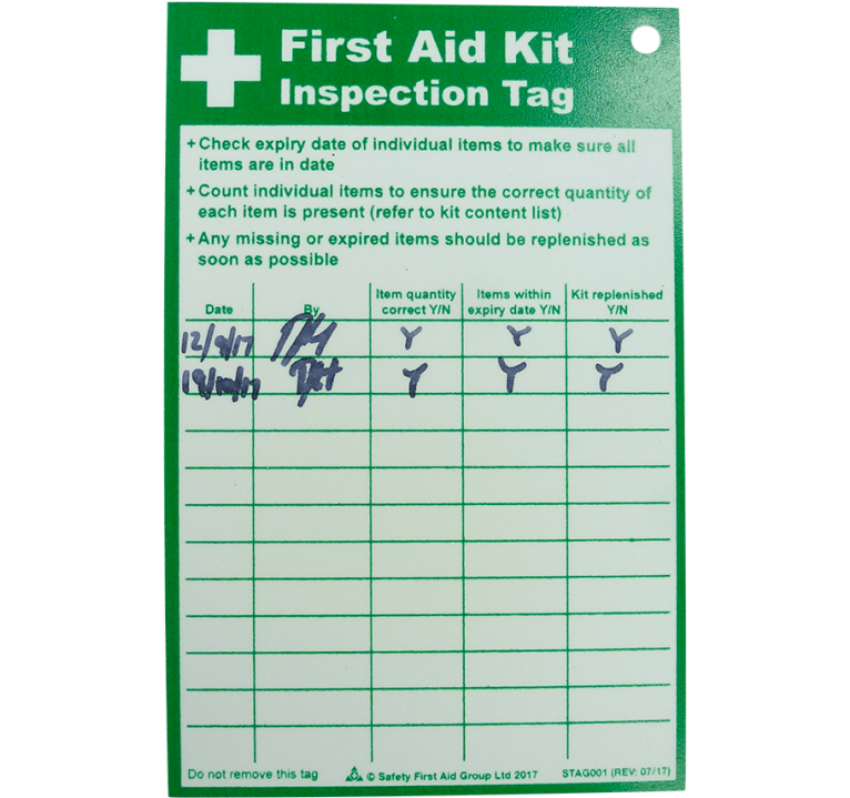 Download First Aid Kit Inspection Tag - Full Size PNG Image - PNGkit