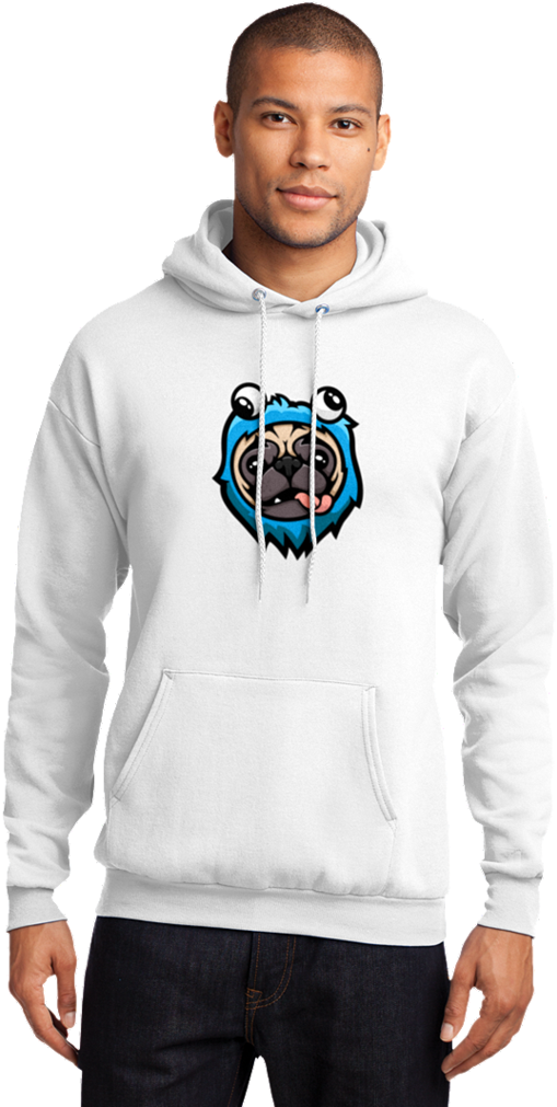 Download Official Justvurb Logo White Hoodie - Heather Red Port And ...