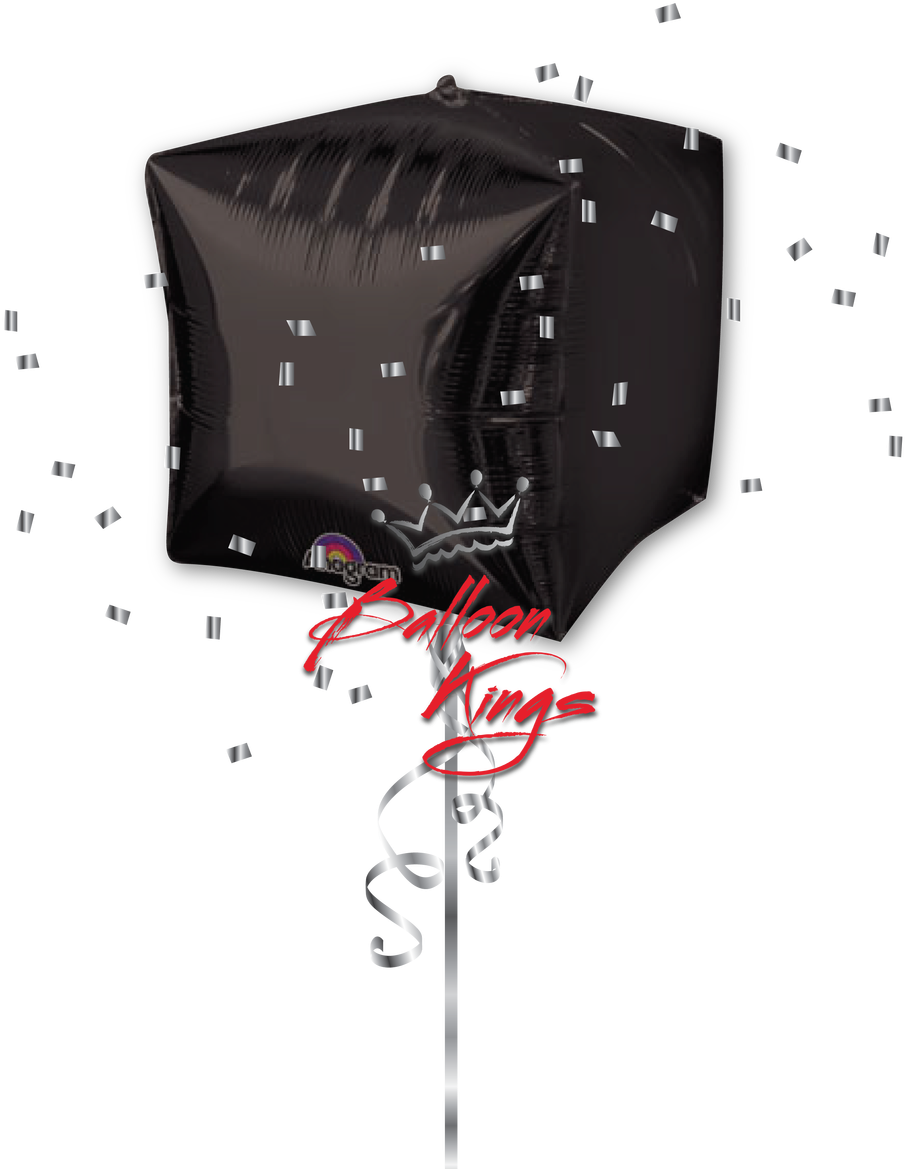 Download Cubez Black - 15" Black Foil Cubez Balloon - Full Size PNG ...