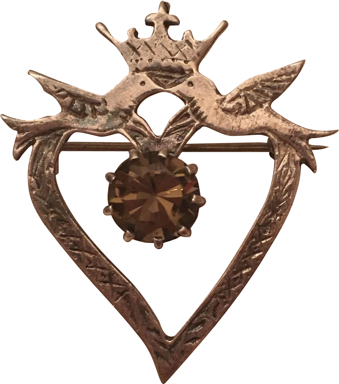 Download Vintage Scottish Sterling Silver Smoky Quartz Love - Crest ...
