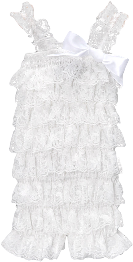 Download White Lace Ruffle Romper - A-line - Full Size PNG Image - PNGkit