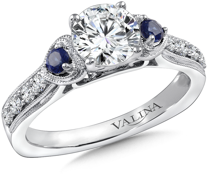 Download Valina Diamond & Blue Sapphire Engagement Ring Mounting ...