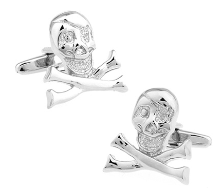 Download Silver Happy Jack Skull And Cross Bones Cufflinks Cuff - Full ...