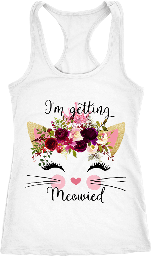 Download I'm Getting Meowied Watercolor Flower Cat Lady Get - Active ...