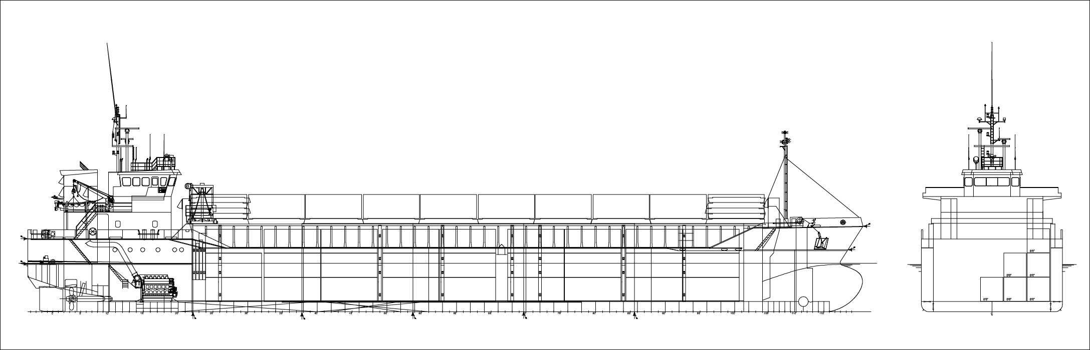 Download Transparent Cargo Ship Technical Drawing - PNGkit