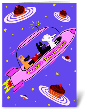 Download Transparent Pink Rocket Ship Birthday Greeting Card - Greeting ...