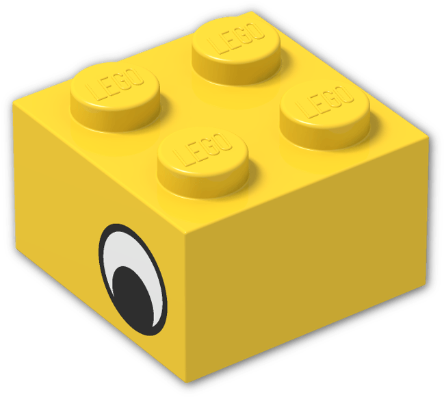 Download Brick 2 X 2 With Black And White Eye Pattern On Both - Lego ...