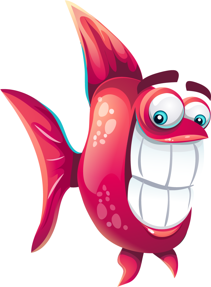 Download Funny Cartoon Fish - Cartoon Fish With Teeth - Full Size PNG ...