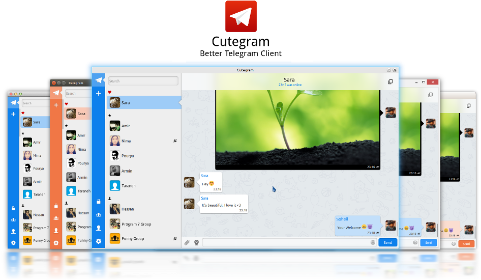 Download Cutegram - Telegram Desktop Multiple Accounts - Full Size PNG ...
