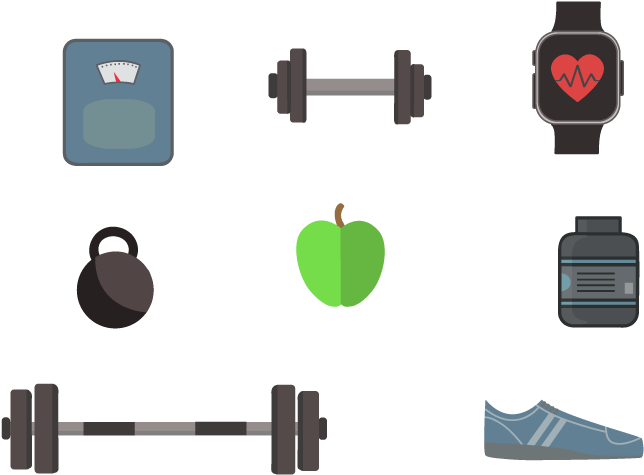Download Free Fitness Vector Icons Graphics Pack - Fitness Vector ...