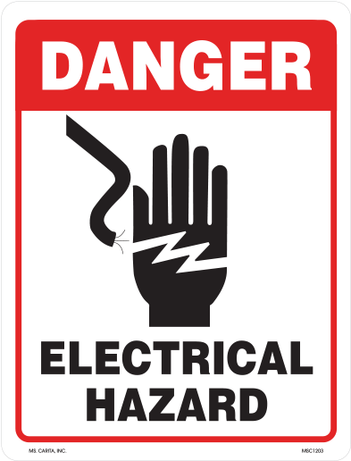 Download Danger Electrical Hazard Styrene Sign - Full Size PNG Image ...