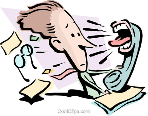 Download Cartoon Man With Screaming Telephone Royalty Free Vector ...