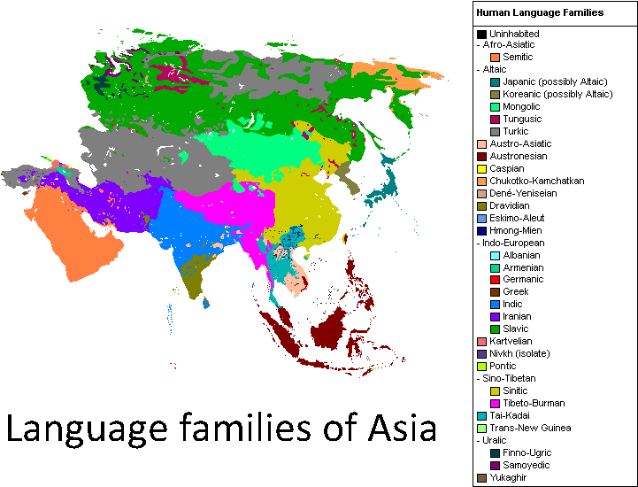 Download Language Families Of Asia - Languages Of Asia Map - Full Size ...