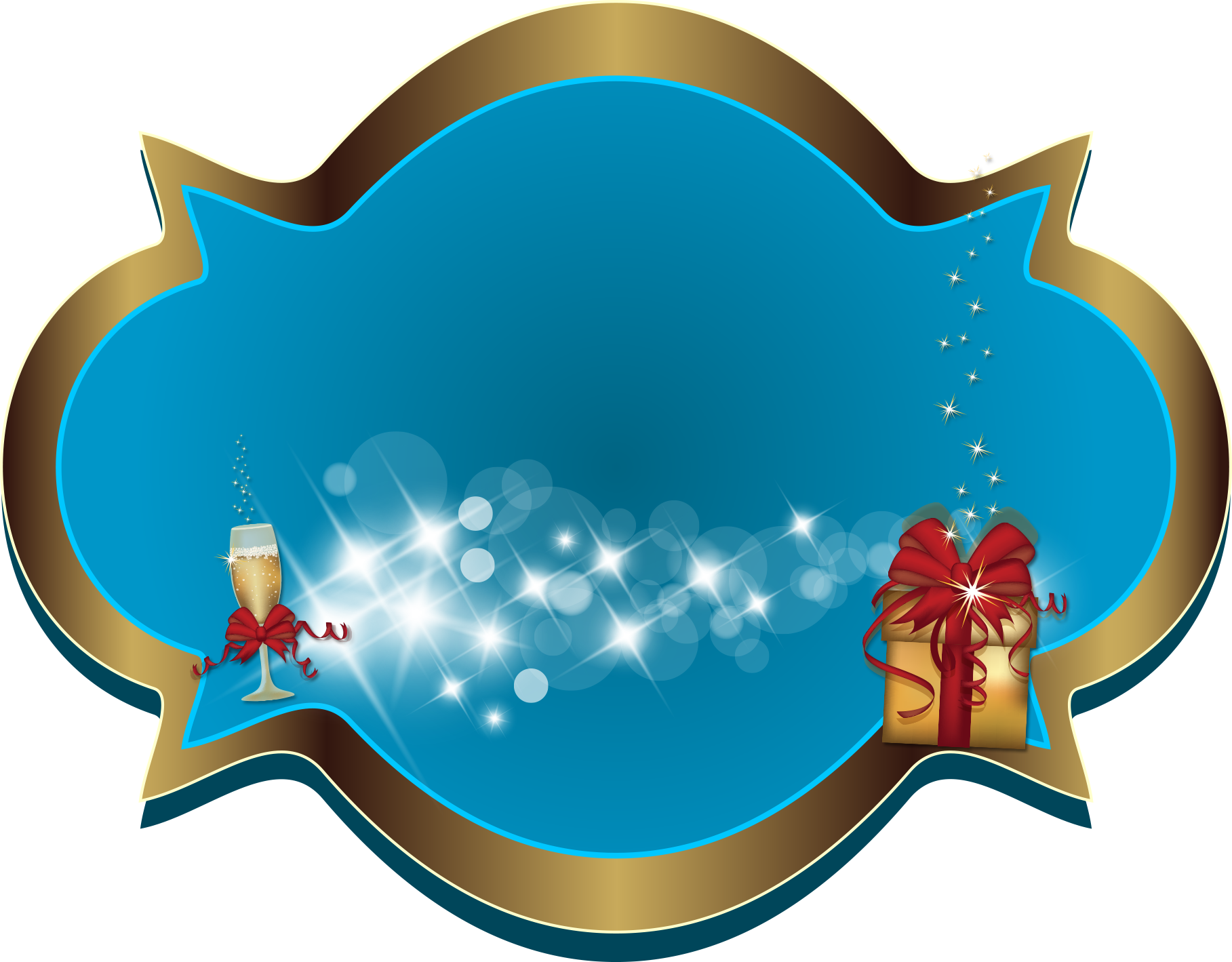 Download Frame7 - Frame Azul E Dourado - Full Size PNG Image - PNGkit