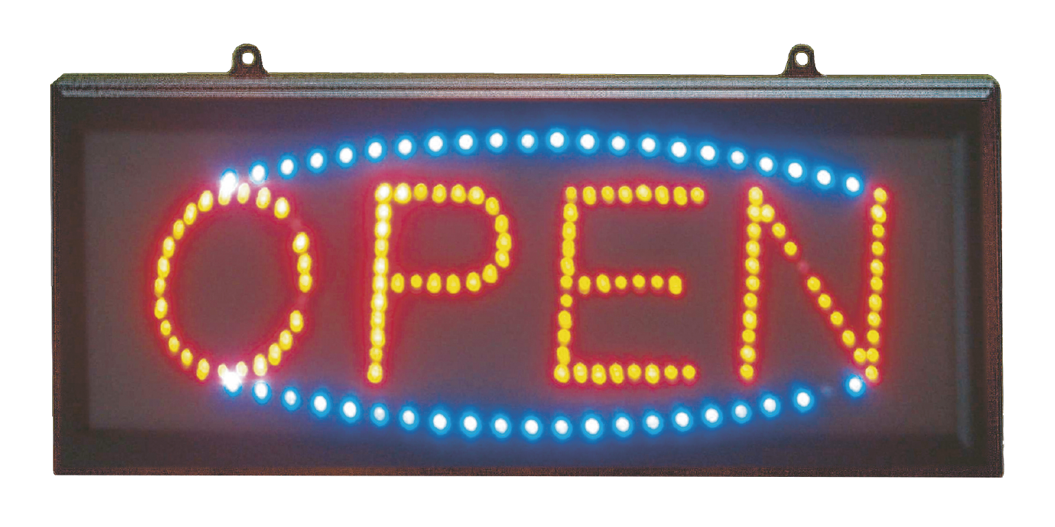 Download Led Red/blue Landscape Open Sign - Full Size PNG Image - PNGkit