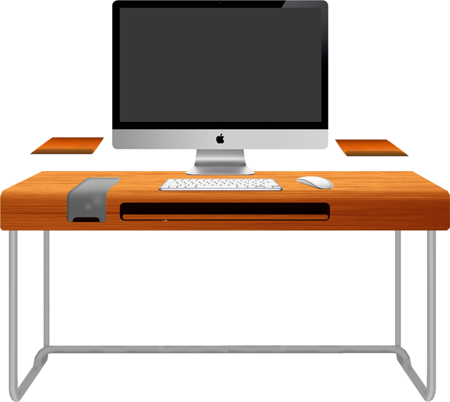 Download Wood Computer Desk - Computer On Table Cliparts - Full Size ...