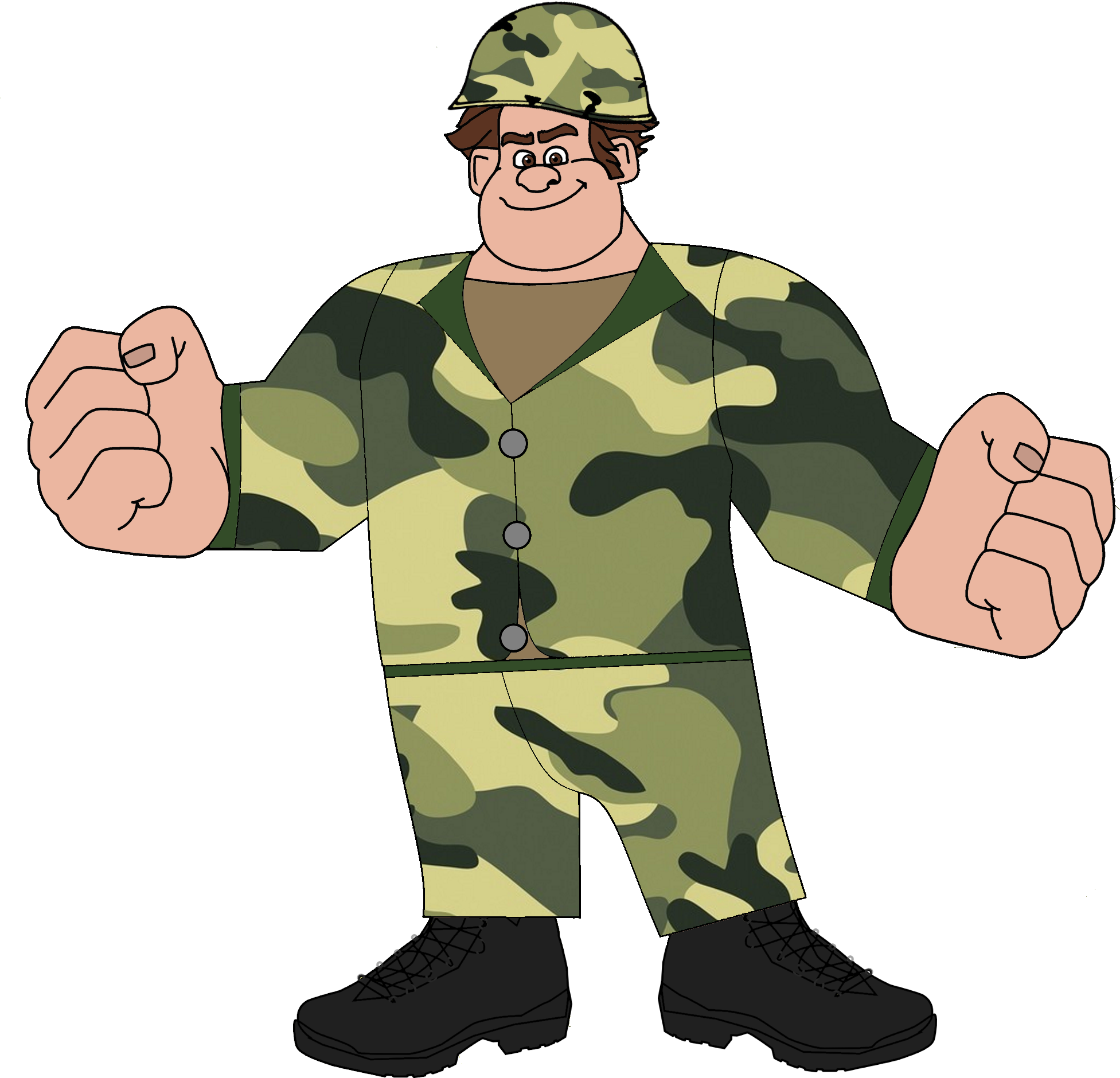 Download Image Wreck It Ralph In A Army - Cartoon Army Suit - Full Size ...