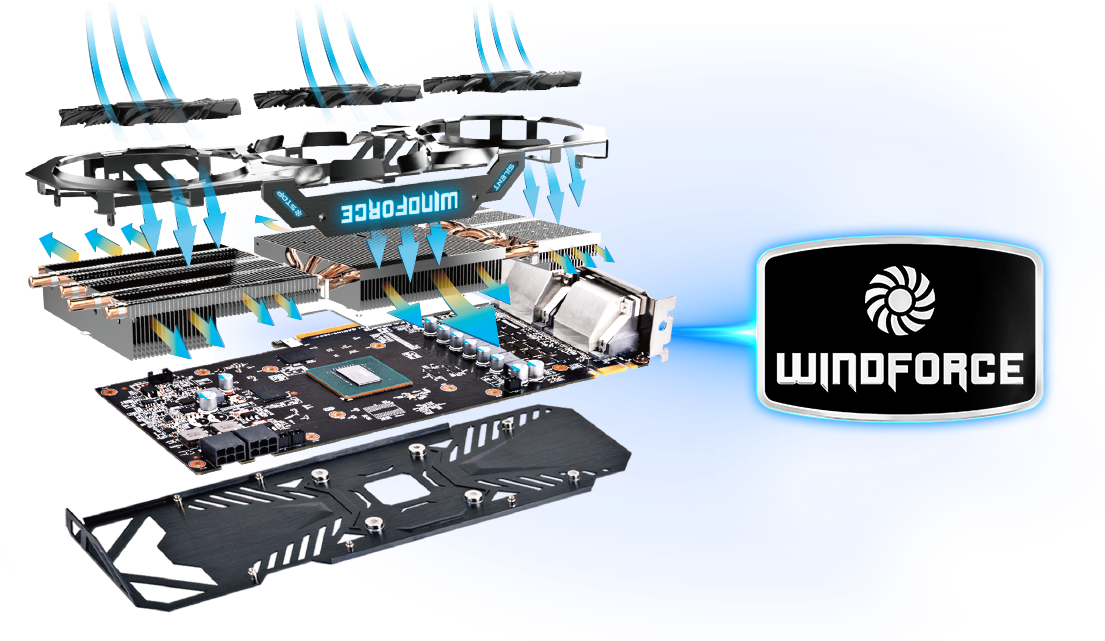 Download Windforce 3x Cooling System - Full Size PNG Image - PNGkit