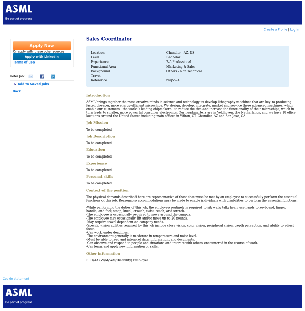 Download Sales Coordinator - Asml Holding - Full Size PNG Image - PNGkit