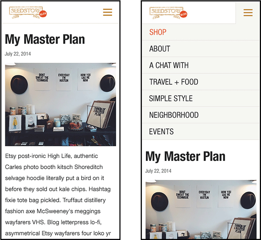Download Blog Mobile View With Nav Expanded - Creative Director - Full ...