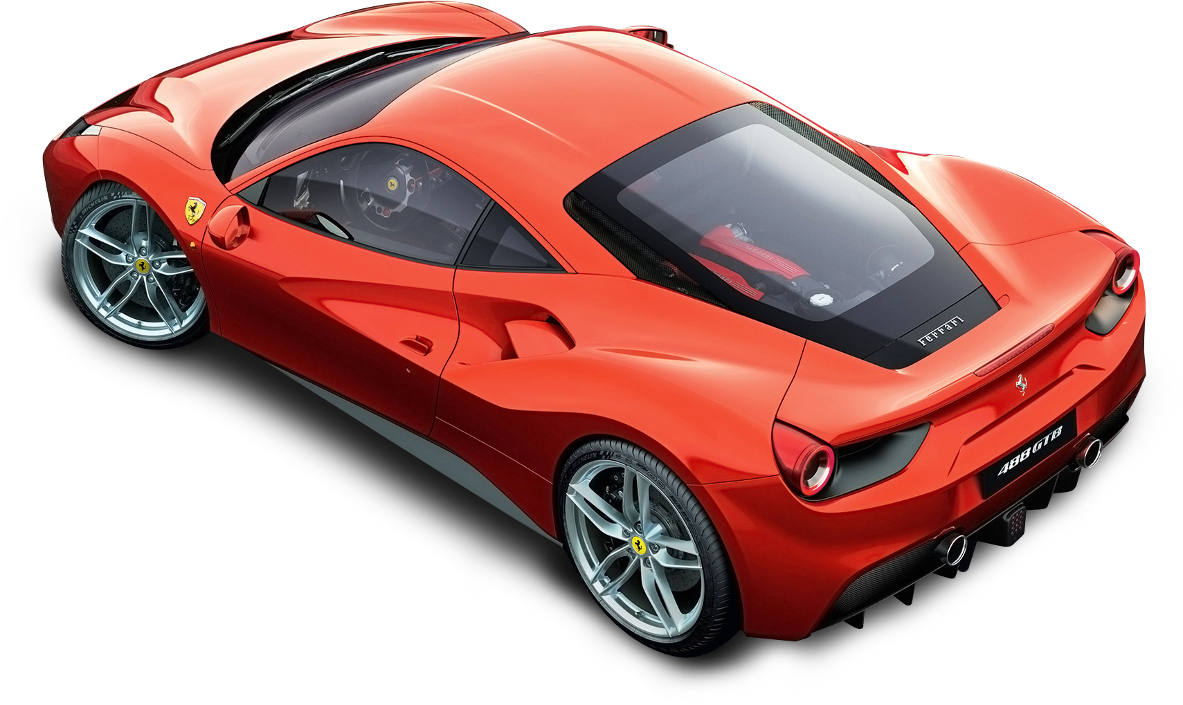 Download Red Ferrari Top View Car Png Image - Ferrari 488 Gtb Top ...