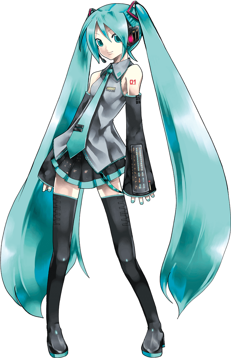 Download Hatsune Miku - Hatsune Miku Original Outfit - Full Size PNG ...