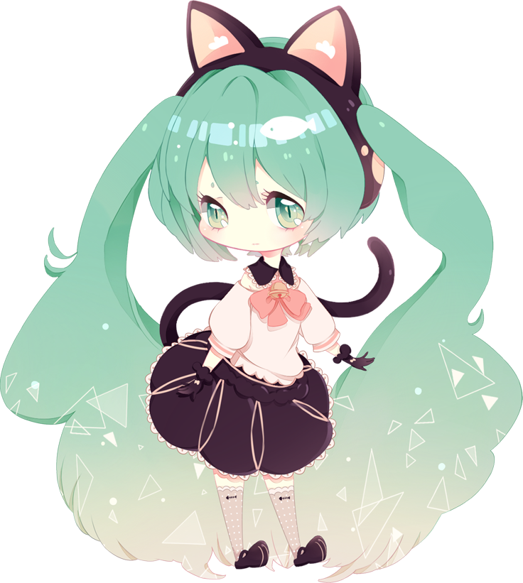 Download Options - Hatsune Miku Chibi Render - Full Size PNG Image - PNGkit