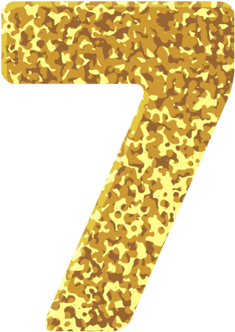 Download Free Png Gold Style Number Seven Png Images Transparent - Full ...