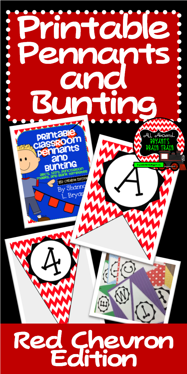 Download Printable Pennants And Bunting Red Chevron Letters, - Baseball ...
