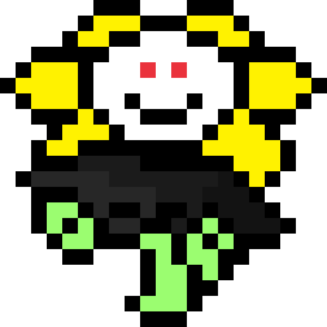 Download Flowey With A Gun - Pixel Art Undertale Flowey - Full Size PNG ...