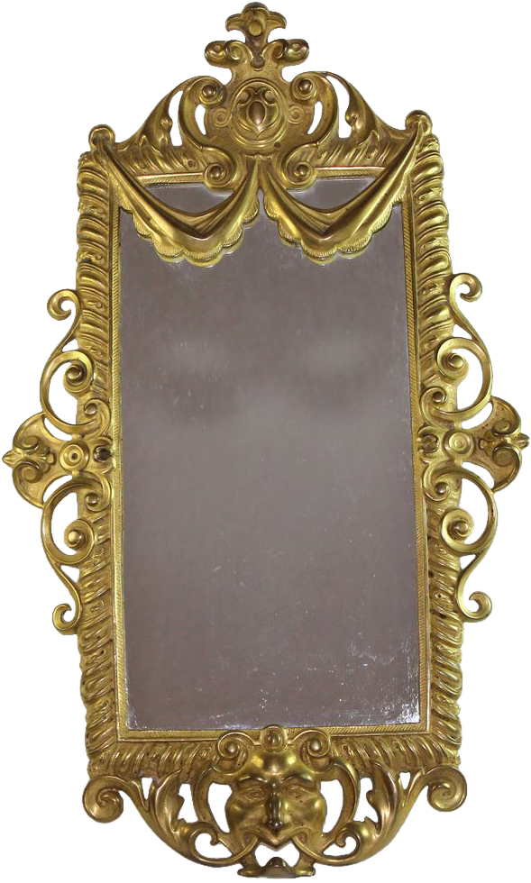 Download Antique Bronze Wall Mirror With Open Worked Frame And - Full ...