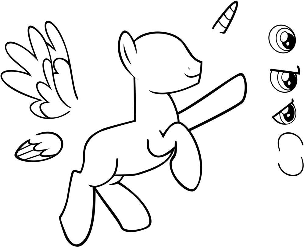 Download Blank Pony Doll Male By Akili Amethyst - Line Art - Full Size ...