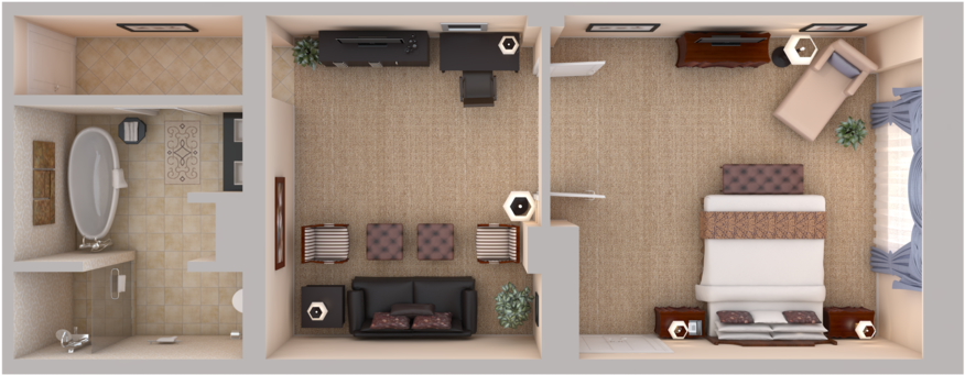 Download Top Down View - Luxury Hotel Suite Floor Plans 3d - Full Size ...